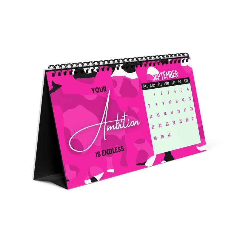Pink Cow Print Mini Desktop Calendar - Etsy