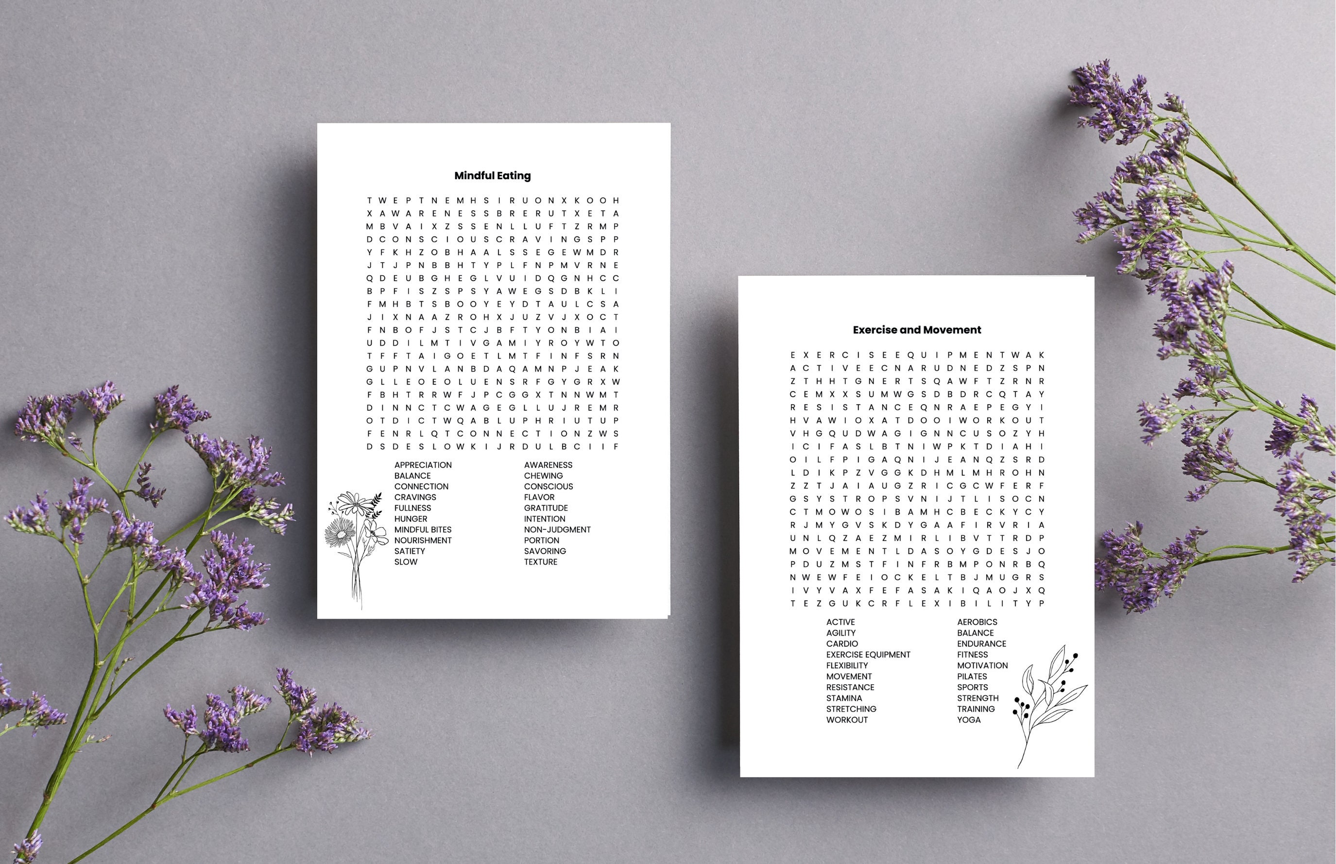 26 Anxiety Relief Word Search Printable Bundle Mental Health Word ...