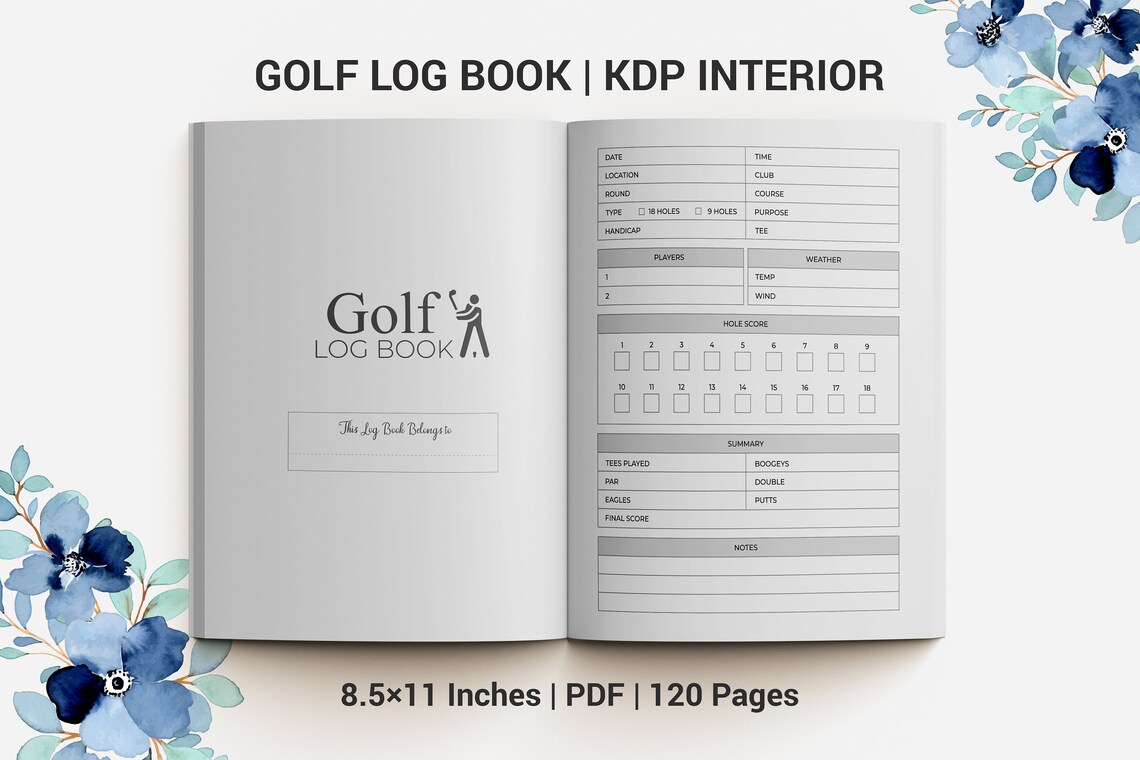 Ultimate Golf Log Book KDP Interior | Editable 120 Pages for Golf ...