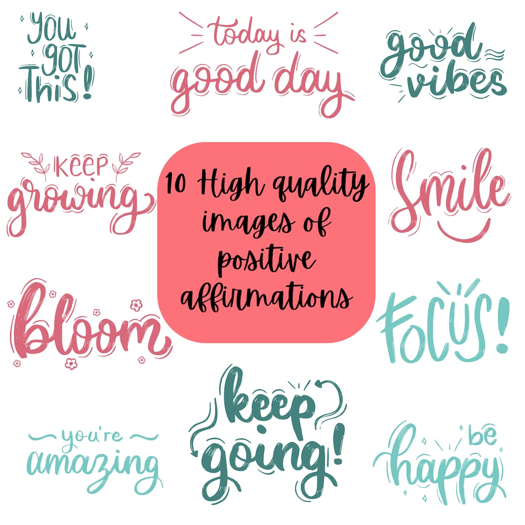 Positive Affirmations PNG Inspiring Blue and Red Affirmations Prints ...