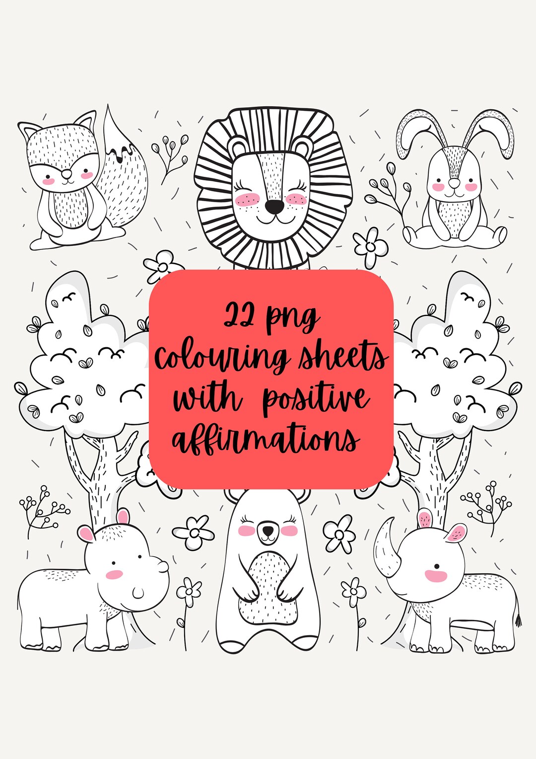 Positive Affirmation Coloring Sheets Set of 22 Inspirational Pages ...