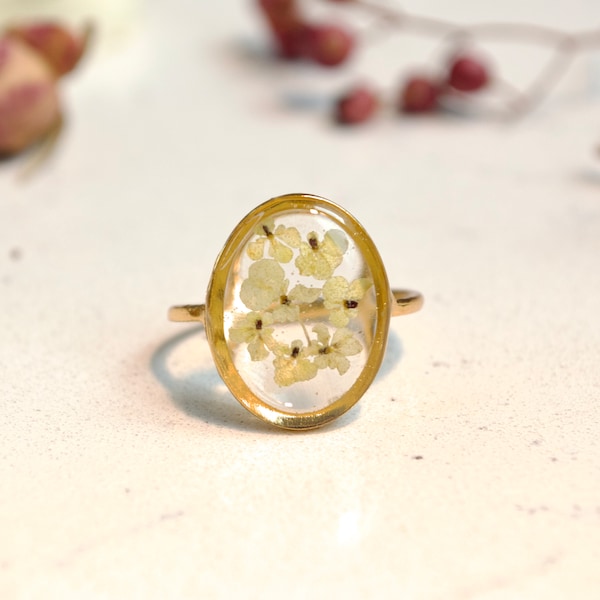 Pressed Flowers Ring - Etsy