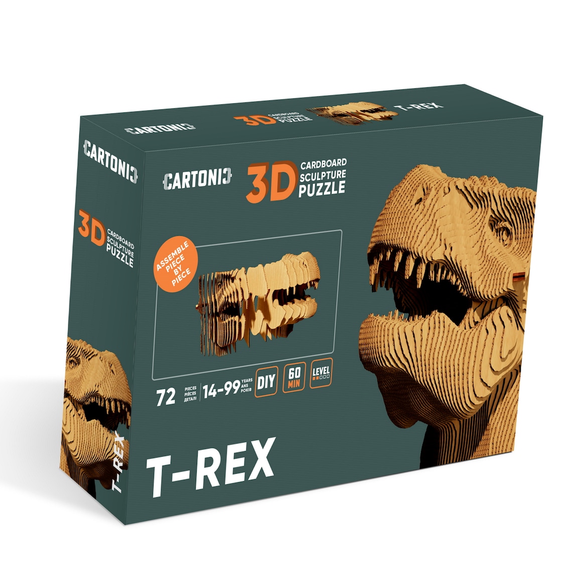 Dinosaur T-rex Cardboard 3D Puzzle Eco-friendly DIY Sculpture Unique ...