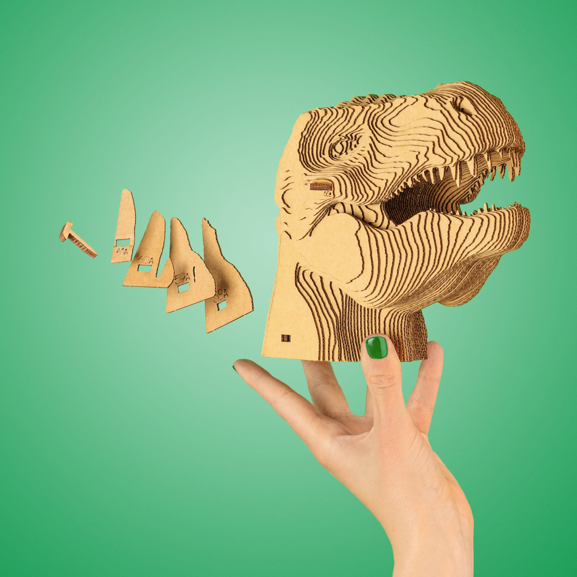 Dinosaur T-rex Cardboard 3D Puzzle: Eco-friendly DIY Sculpture - Etsy