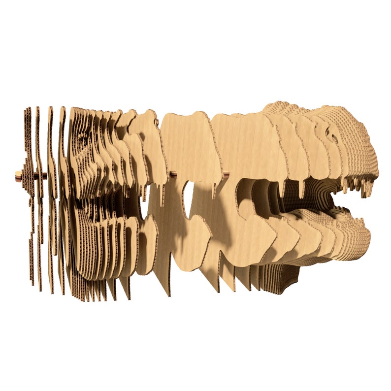 Dinosaur T-rex Cardboard 3D Puzzle Eco-friendly DIY Sculpture Unique ...