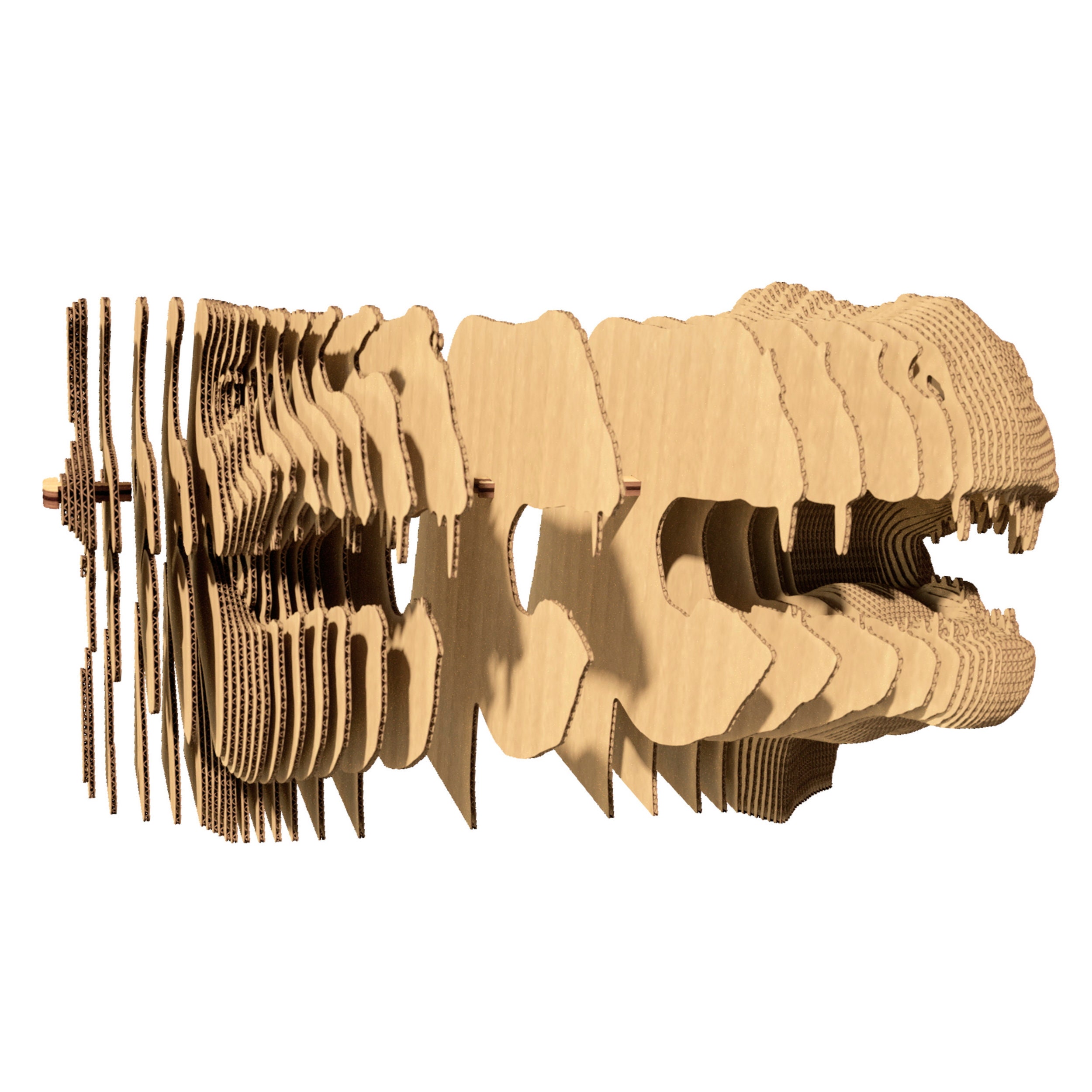 Dinosaur T-rex Cardboard 3D Puzzle Eco-friendly DIY Sculpture Unique ...