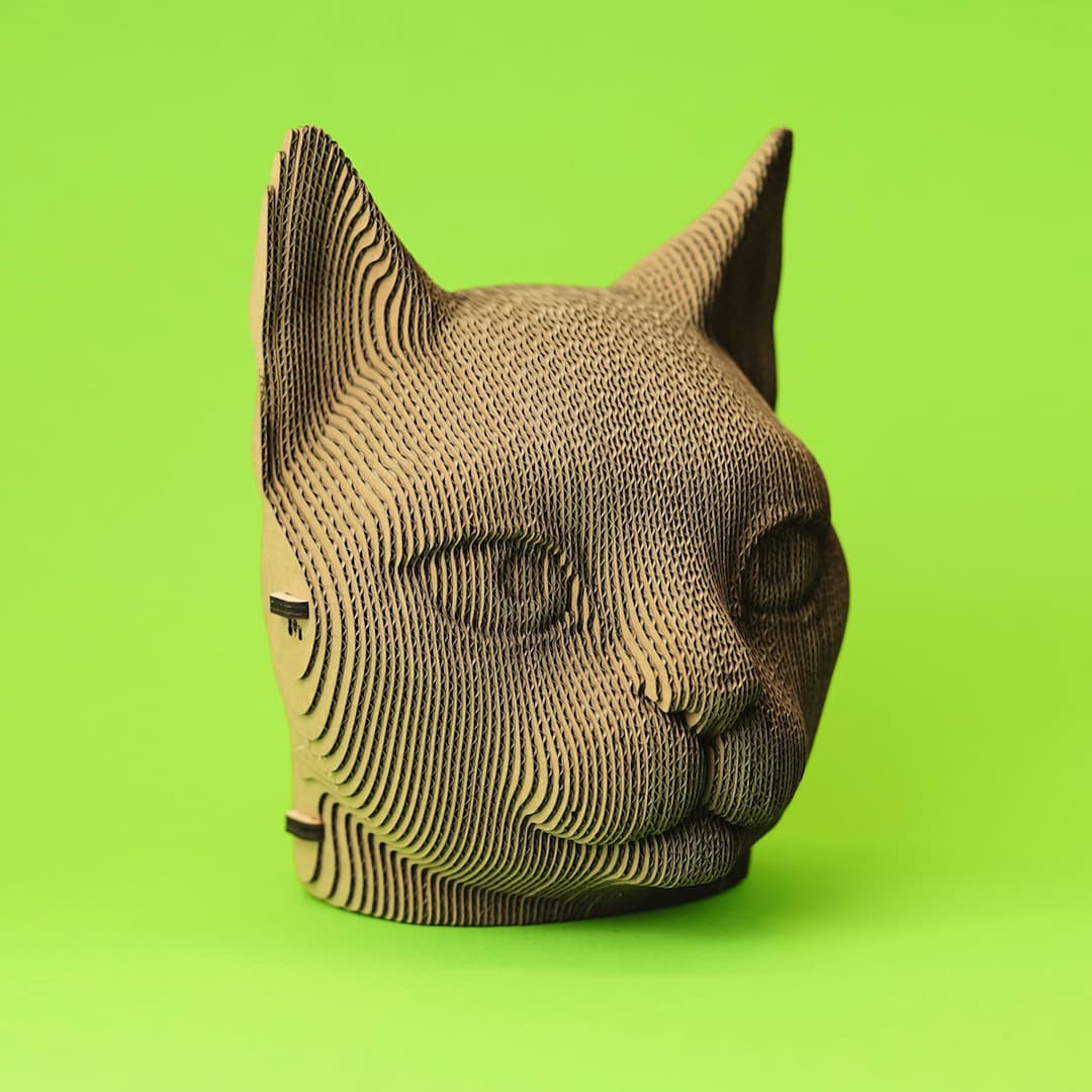 Eco-friendly Cardboard Cat 3D Puzzle: DIY Sculpture Kit - Etsy