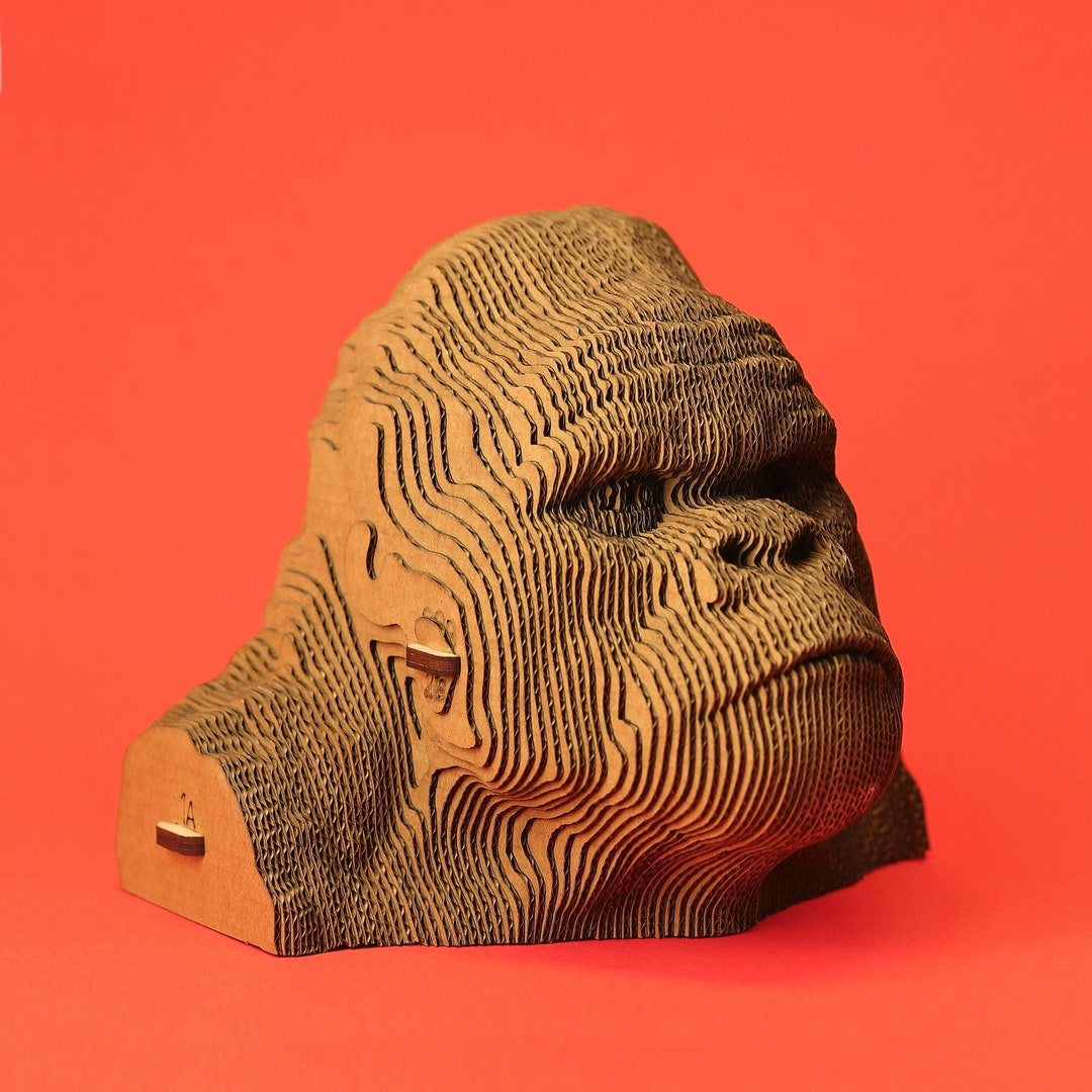 Gorilla Cardboard 3D Puzzle: Eco-friendly DIY Sculpture Kit Kit by ...
