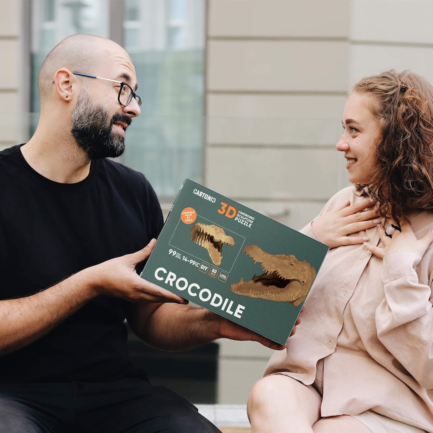 Crocodile 3D Puzzle: Eco-friendly Cardboard DIY Sculpture Kit by ...