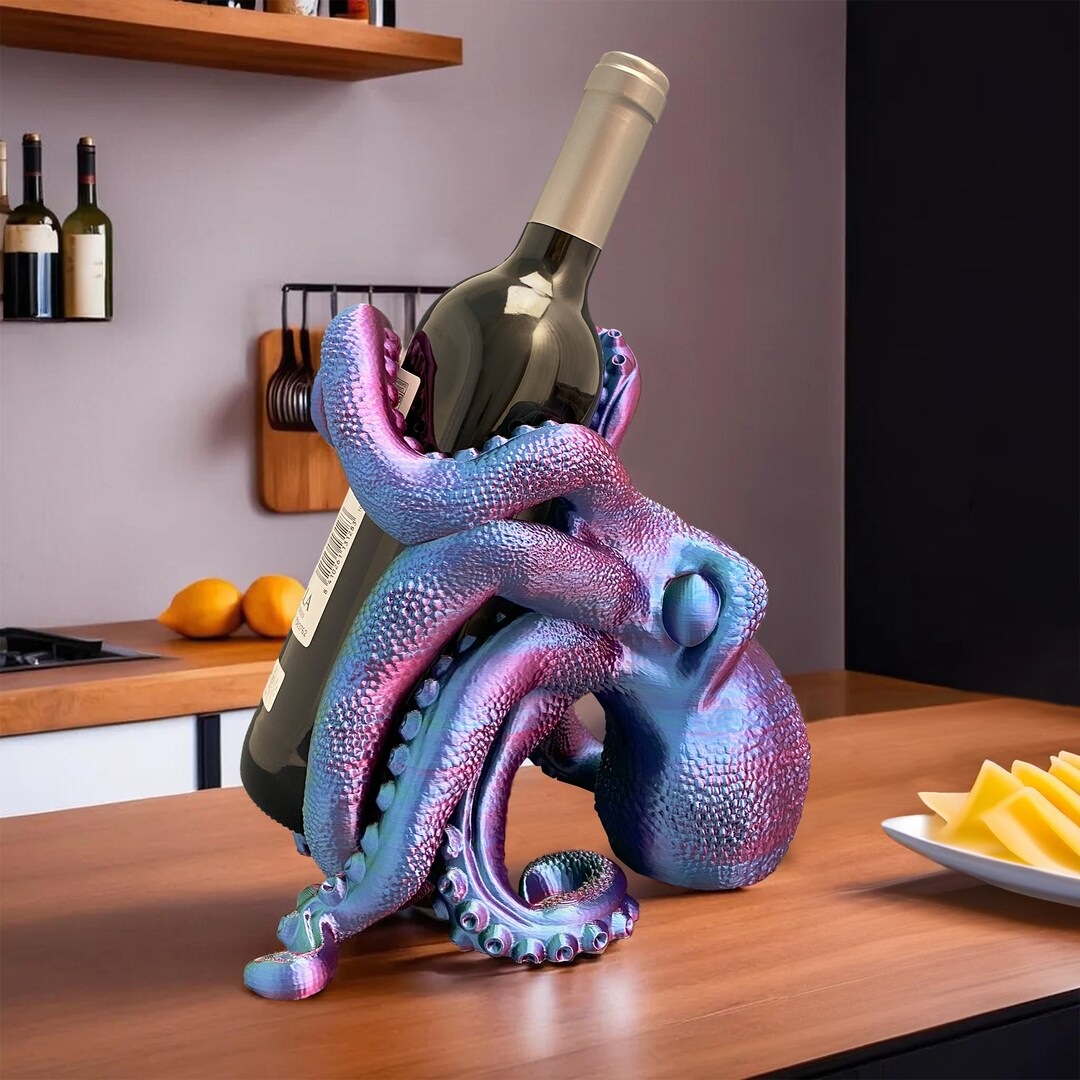 Octopus Wine Bottle Holder - Bar and Kitchen Decor! - Etsy