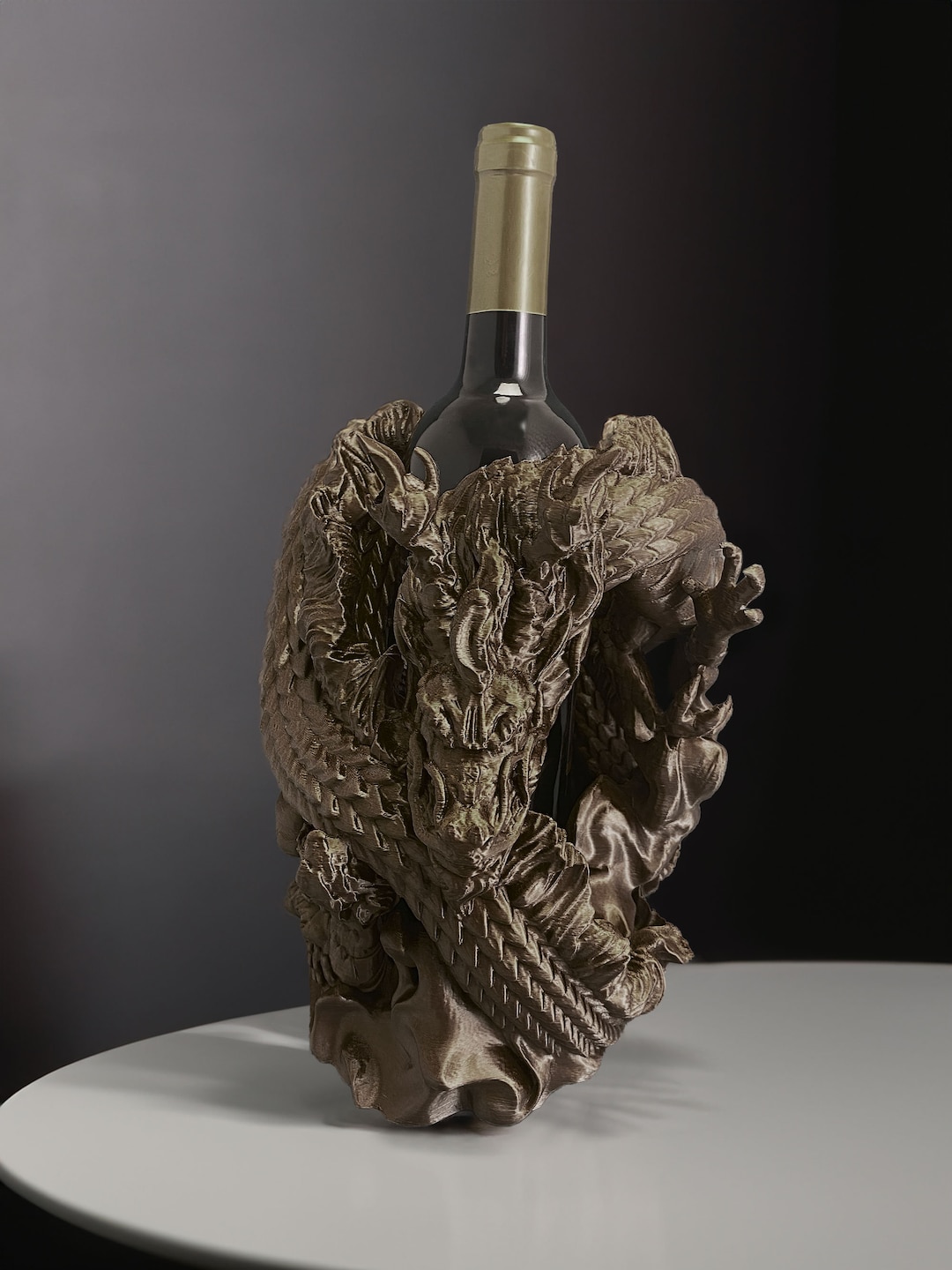 Wine Bottle Holder - 3D Printed Dragon. Unique Kitchen Decor and Wine ...