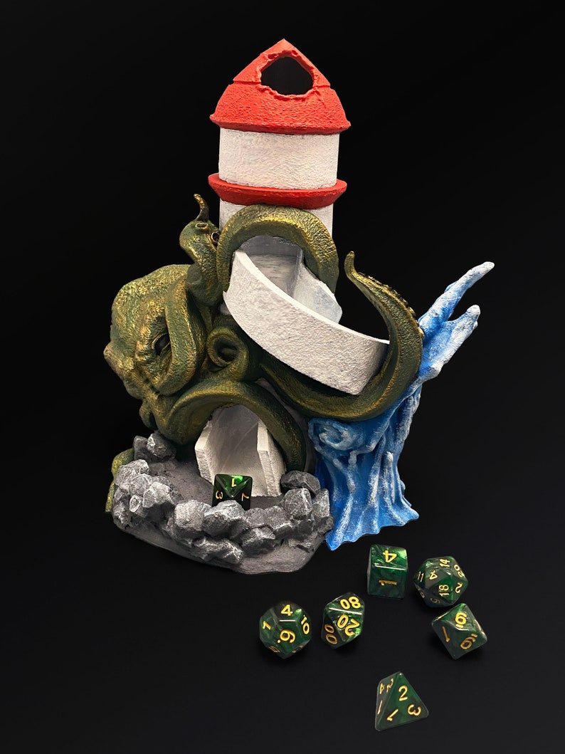 Kraken Dice Tower Unique Tabletop RPG Accessory 3D Printed Dice Roller ...