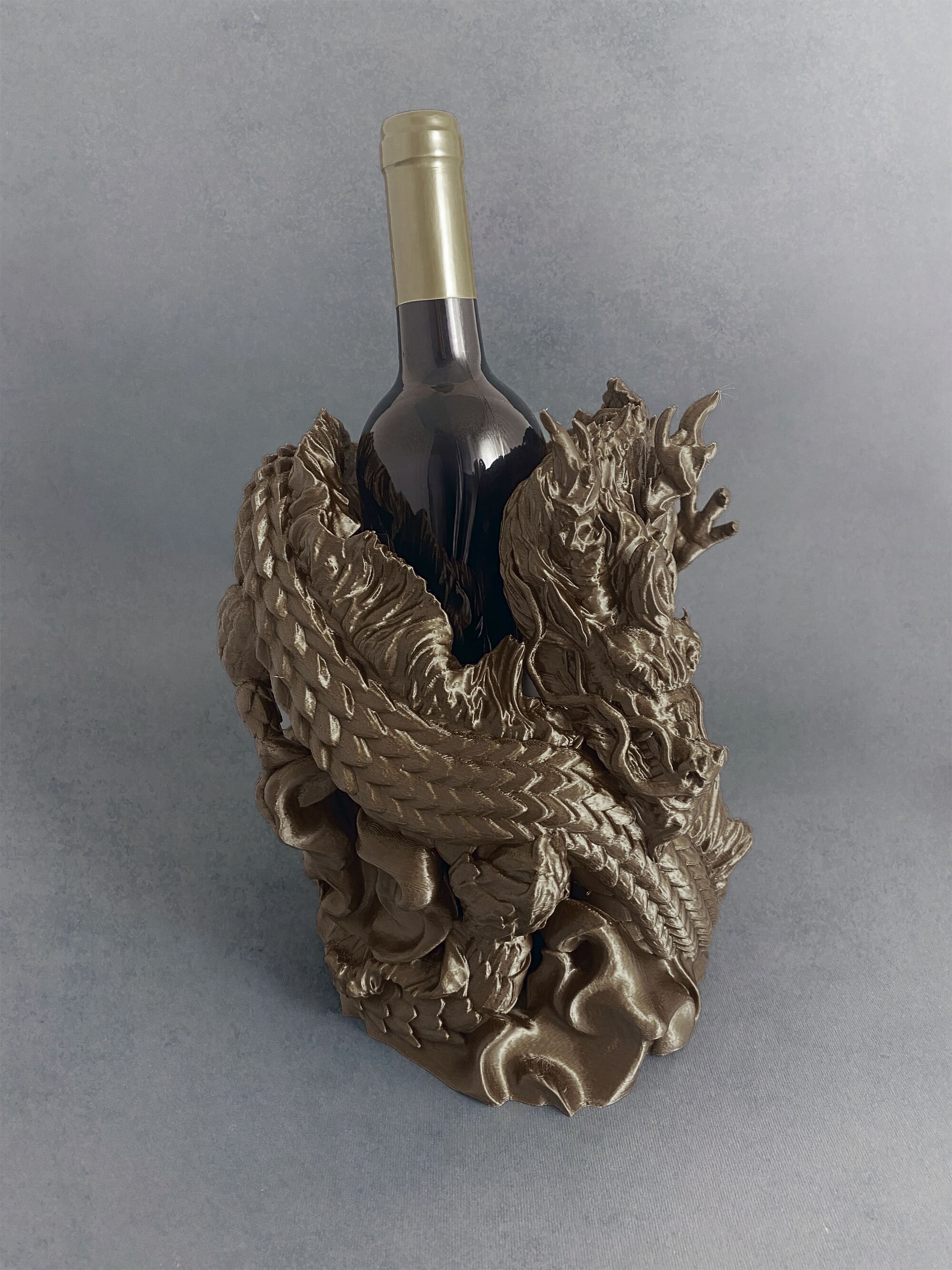 Wine Bottle Holder - 3D Printed Dragon. Unique Kitchen Decor and Wine ...