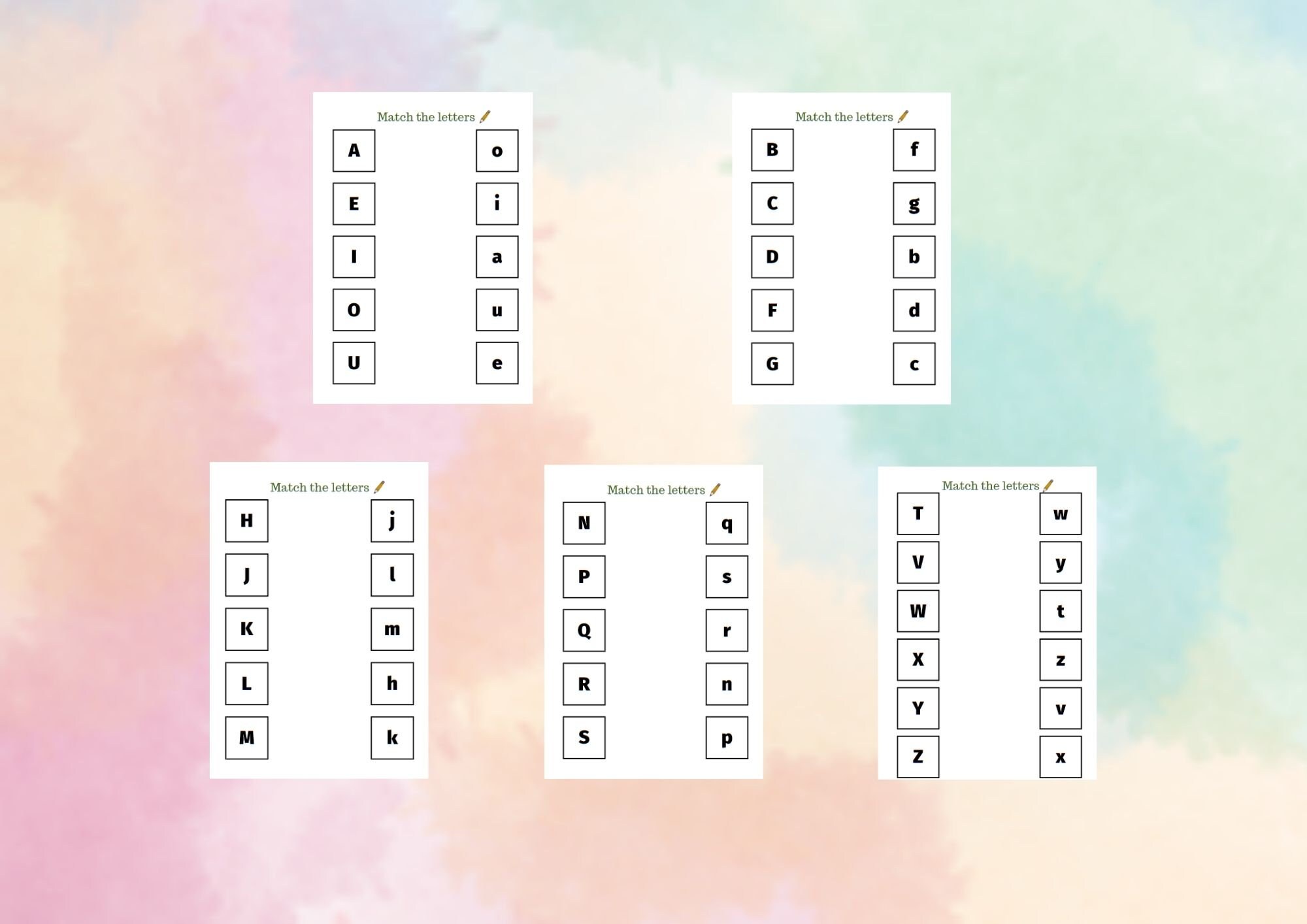 Instant Download Alphabet, Numbers, Shapes, Colors, Cut and Paste and ...