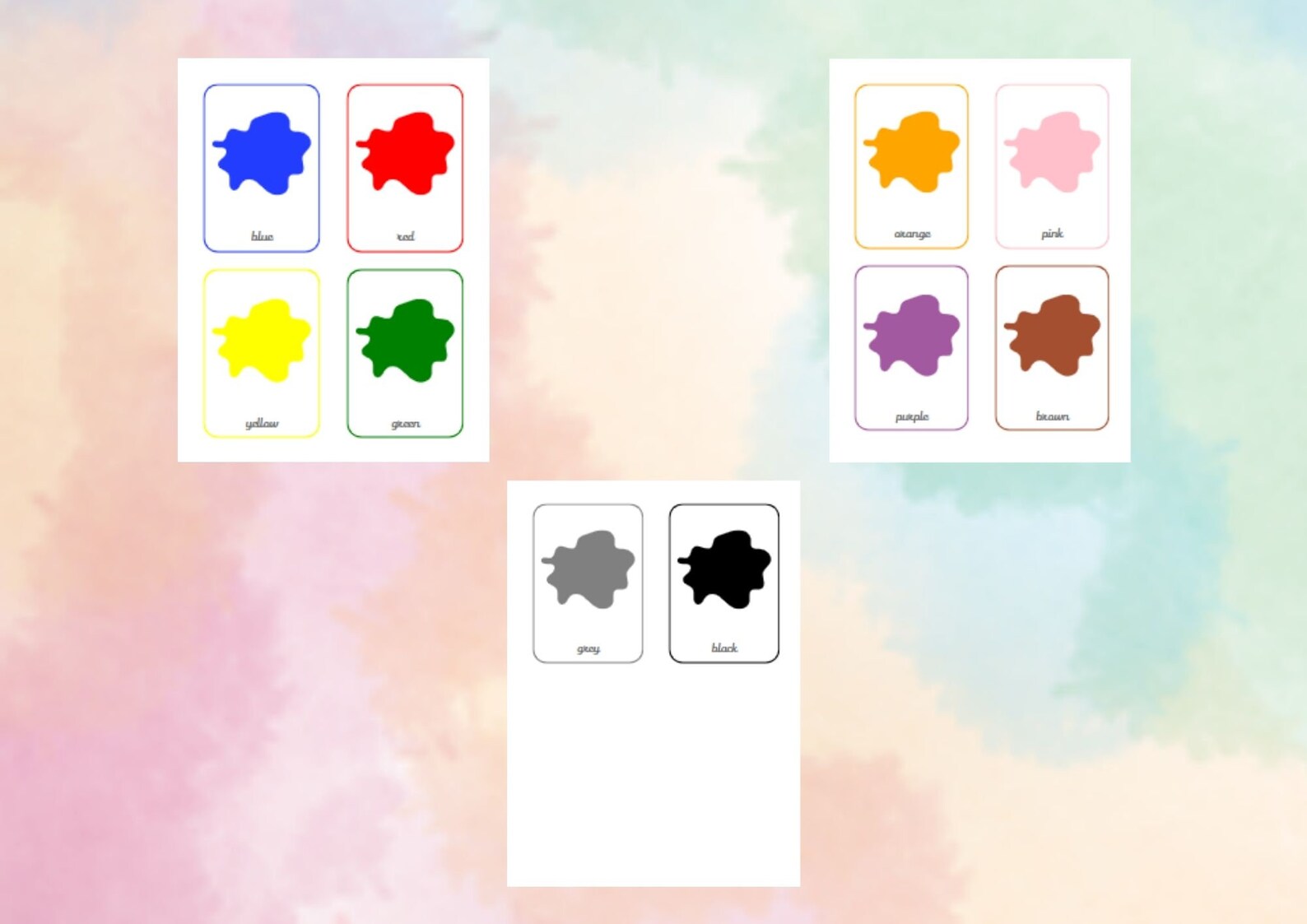 Printable Alphabet Numbers Colors Flash Cards, Montessori, Preschool ...