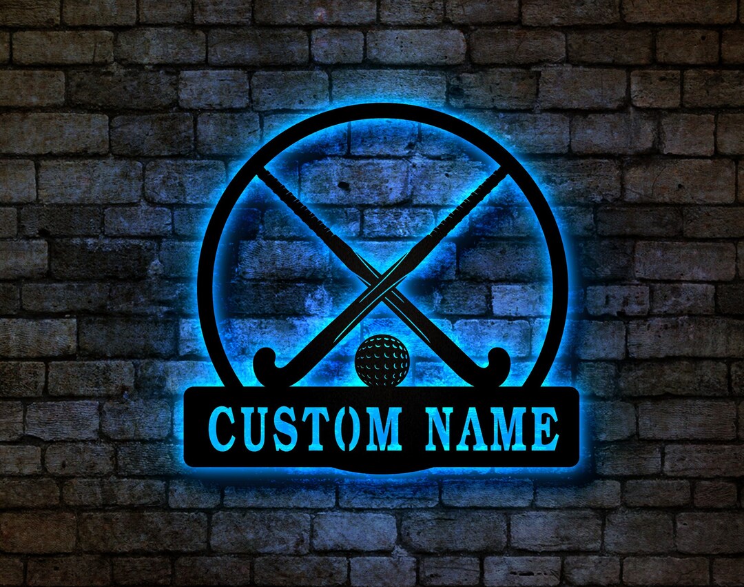 Personalized Field Hockey Sport Metal Sign With LED Lights _ - Etsy