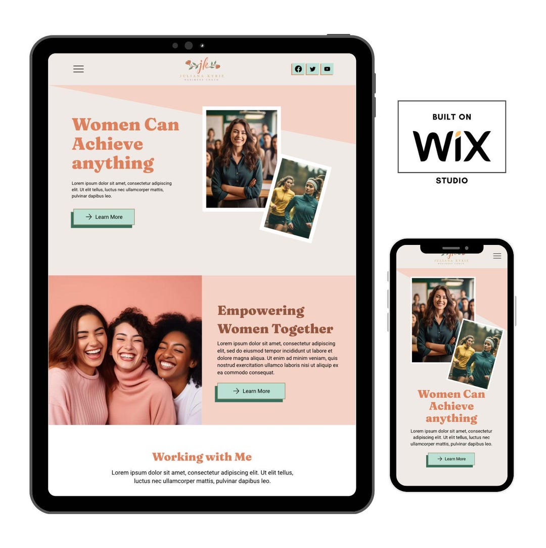 Women Empowerment WIX Website Template, NGO, Boho, Feminine, Wix ...