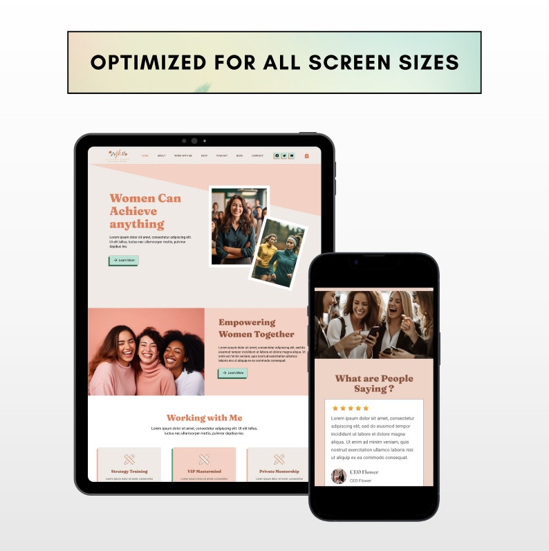Wix Website Template: Women Empowerment, Wellness NGO (digital File) - Etsy