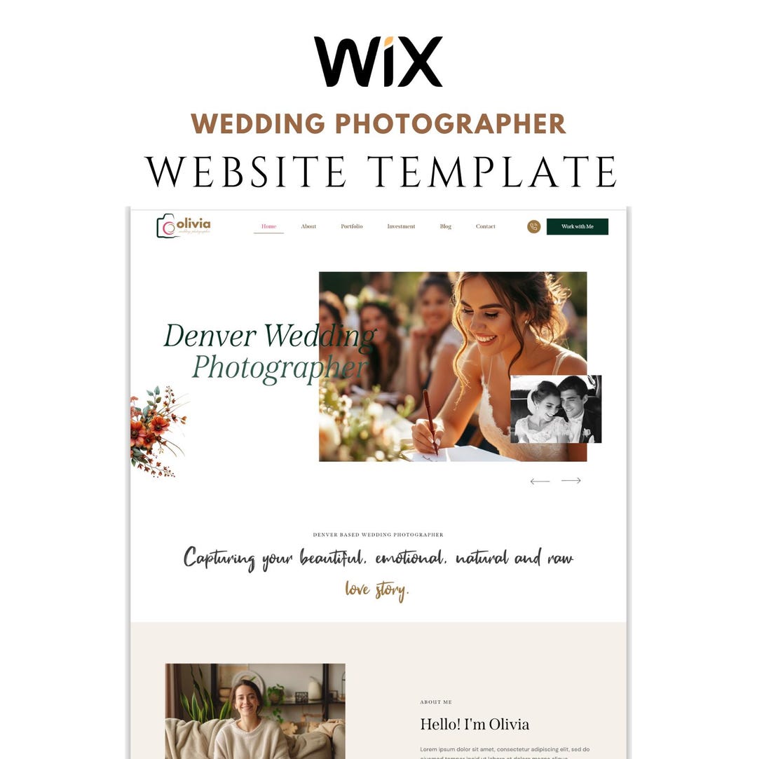 Wix Photographer Website Template, Wedding Photographer Template , Wix ...