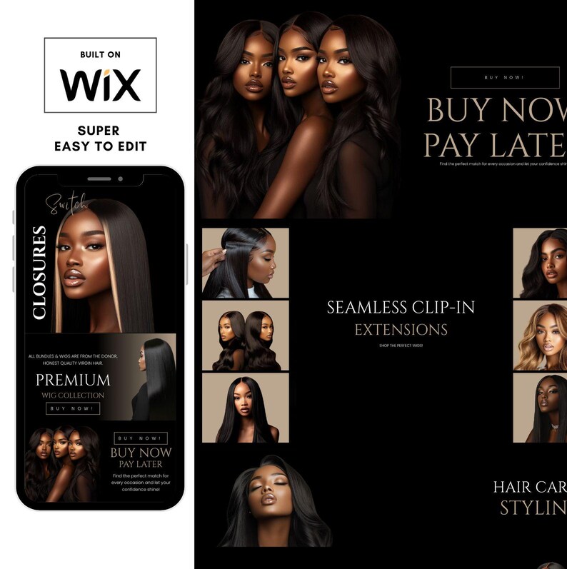 Wix Hair Website Template: Editable Canva Banners (wix Studio) - Etsy