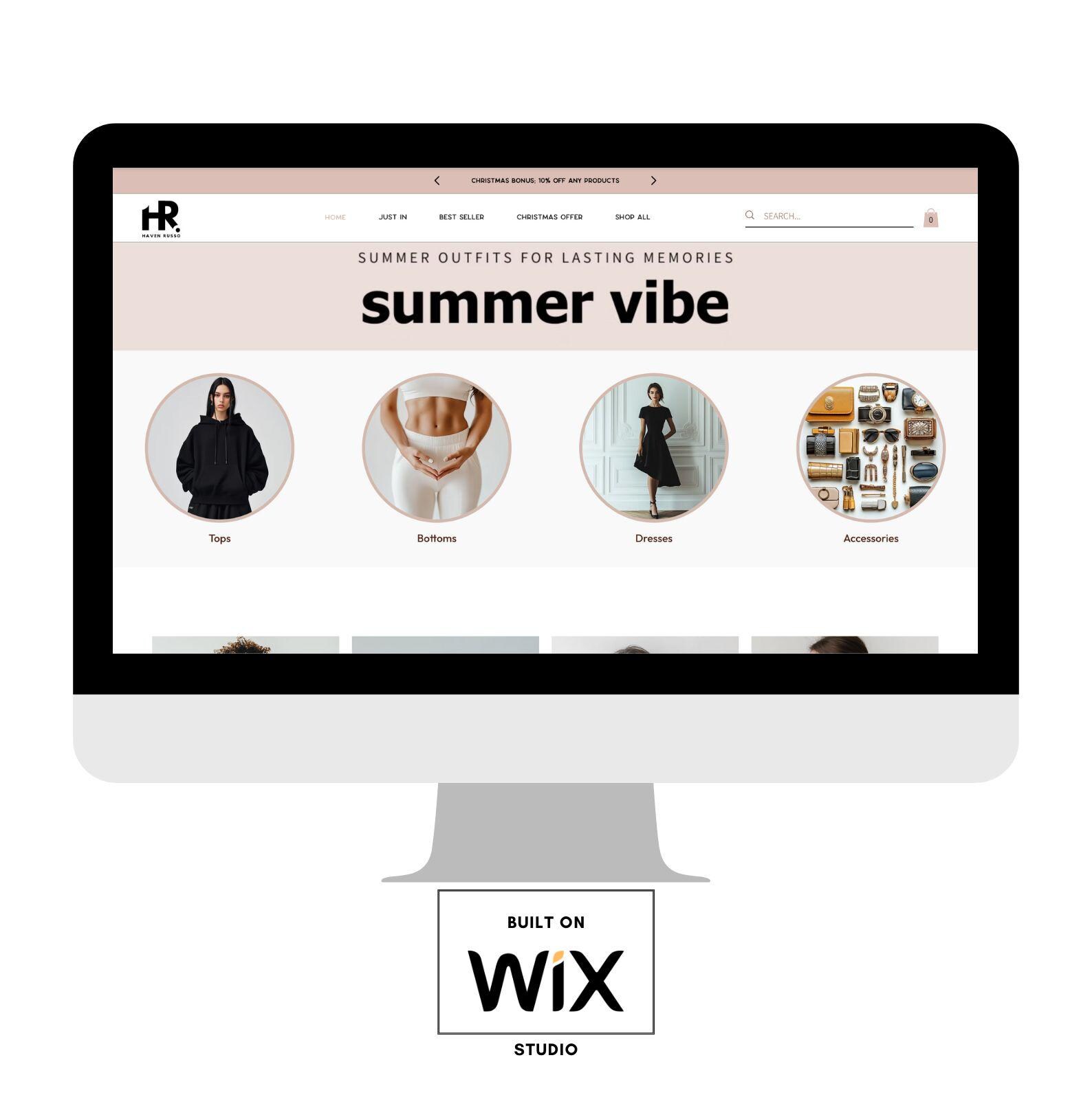 WIX Fashion Boutique Website Design, Fashion Wix Website Template, Wix ...
