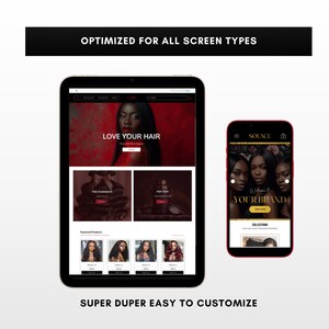 WIX Hair Website Template , Black and Red Hair Website, WIX Website ...