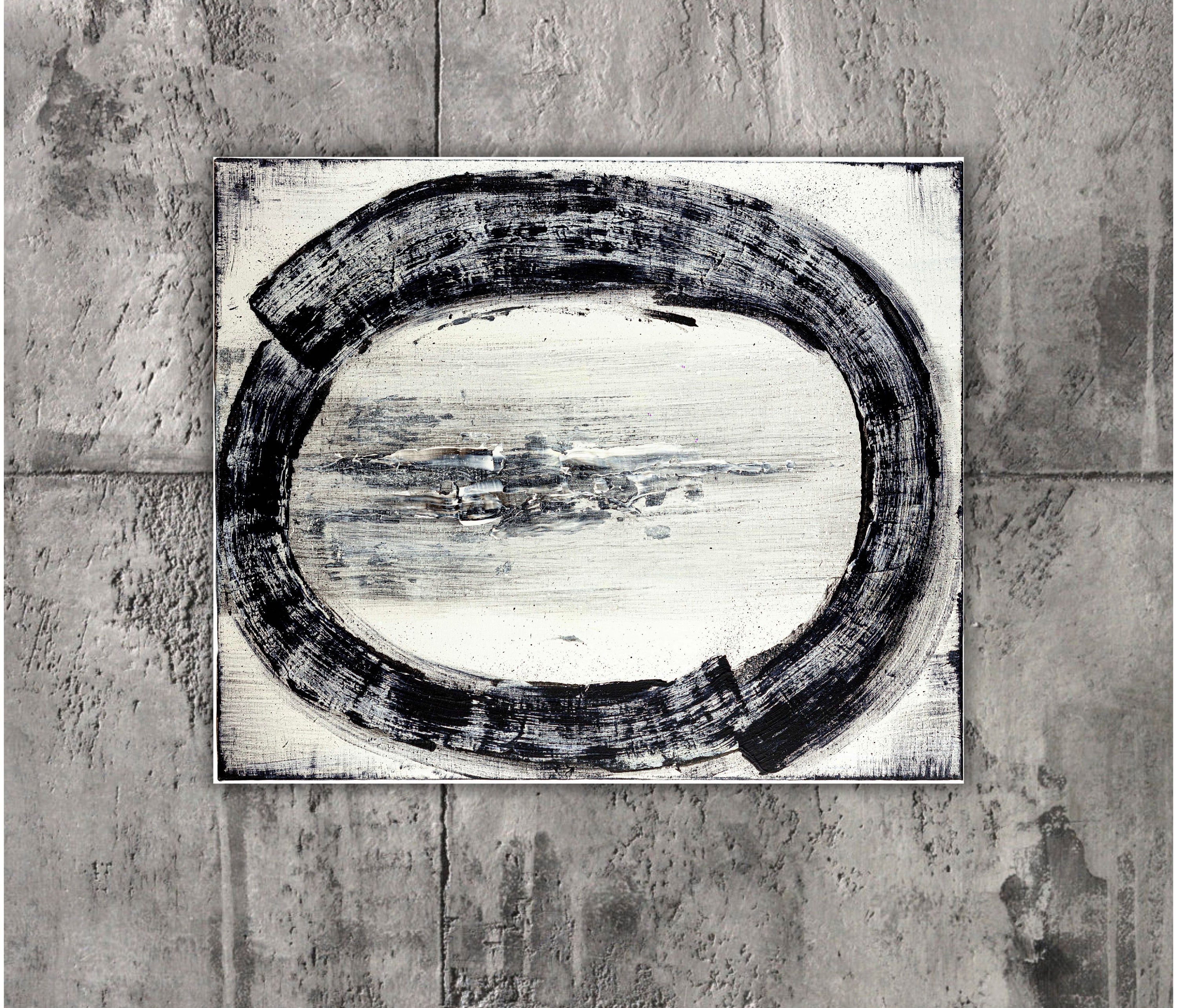 Original Abstract Painting Black and White Loop Abstract Wall - Etsy