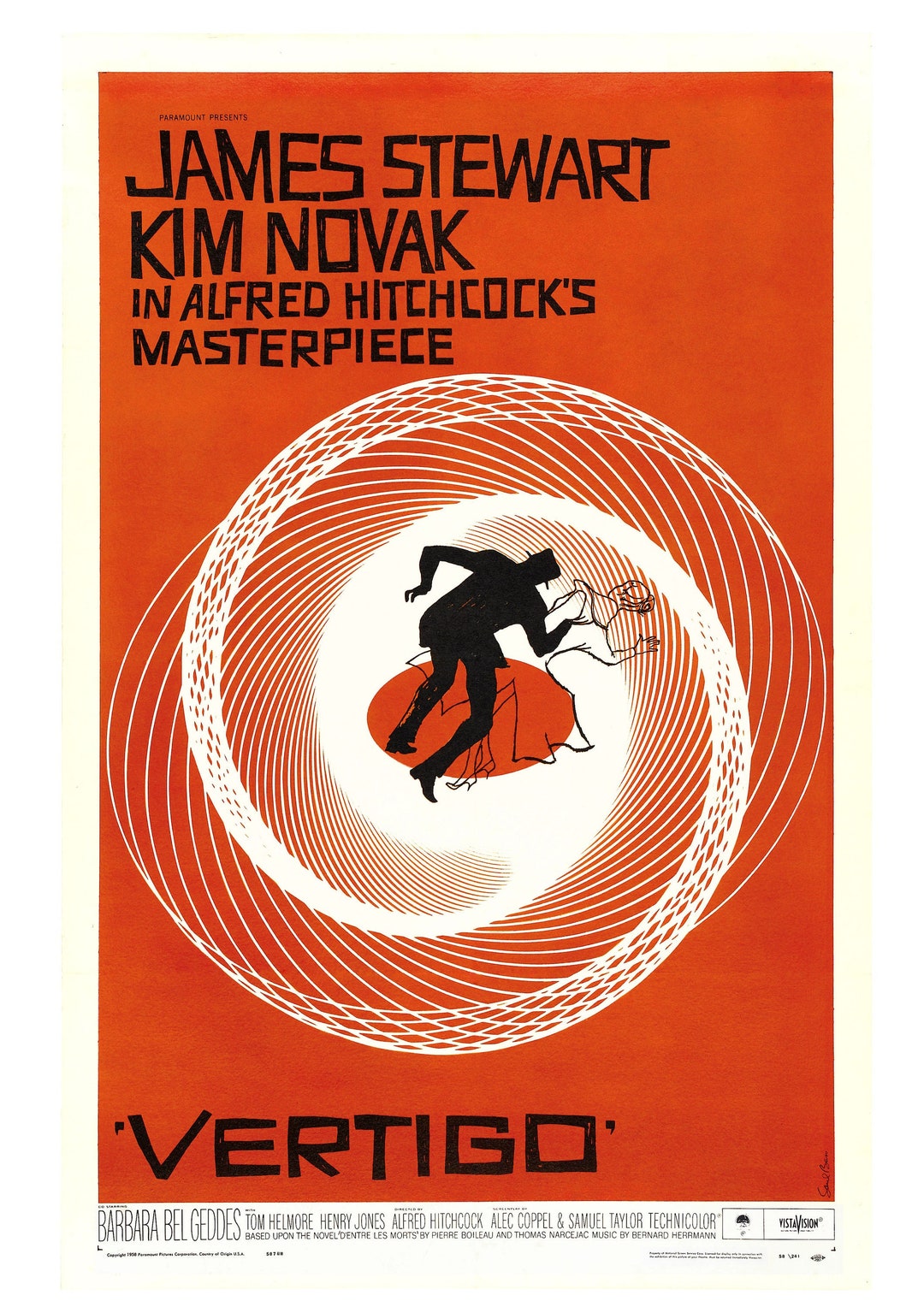 Vertigo Movie Poster. James Stewart. Kim Novak. Alfred Hitchcock. - Etsy