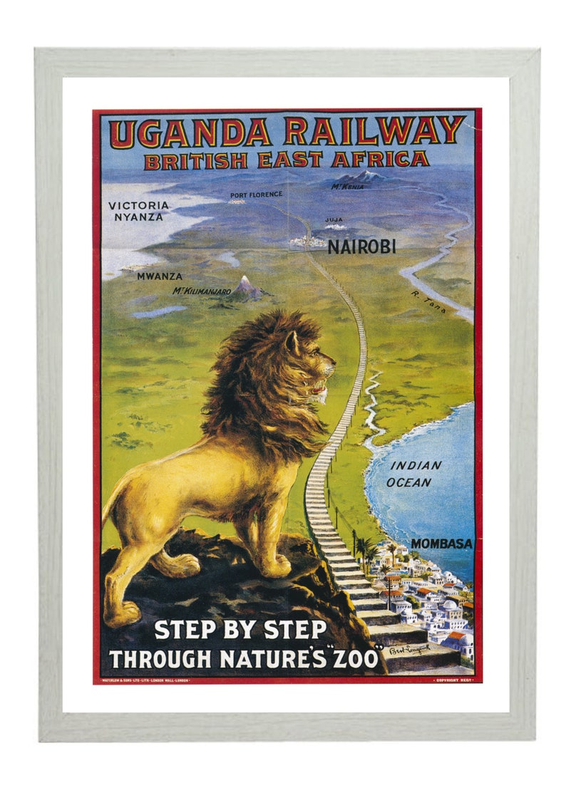 Uganda Railway - British East Africa - Retro Travel Poster - Vintage ...