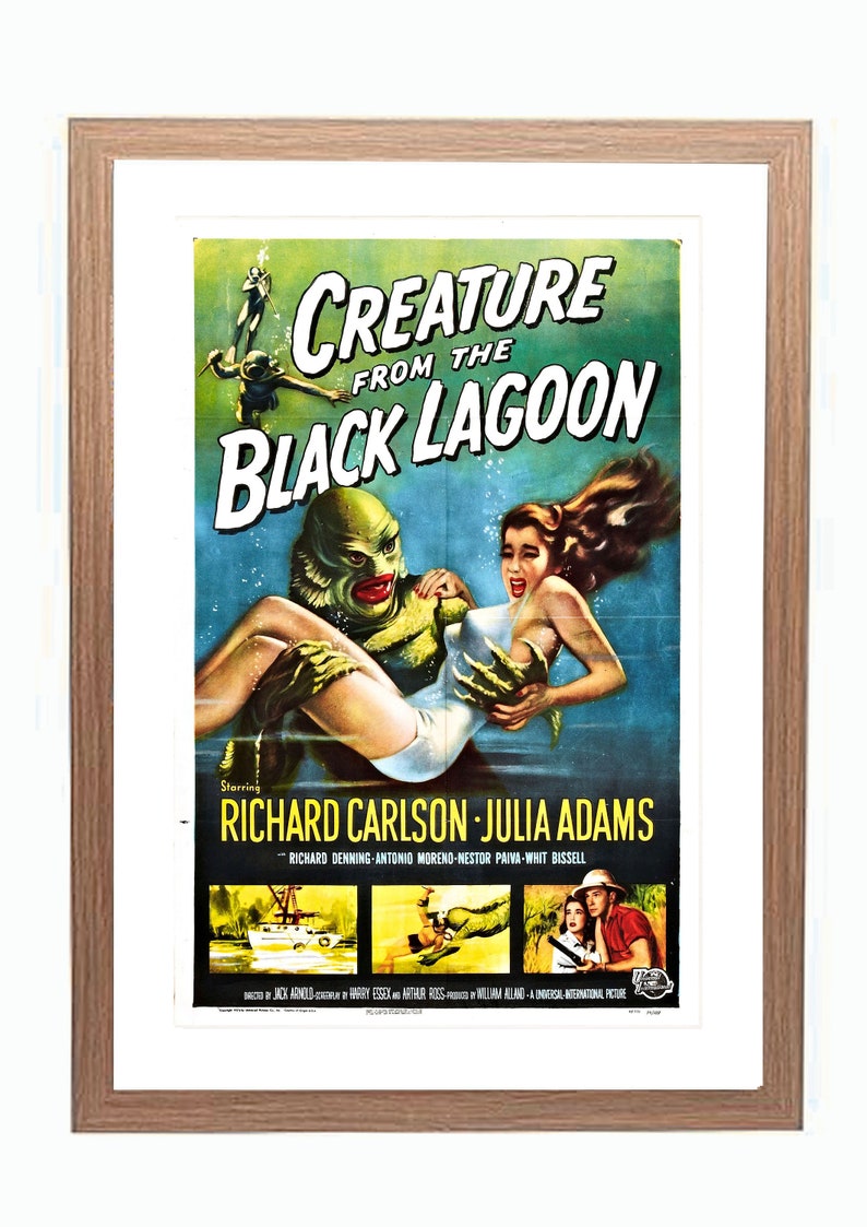 Creature From the Black Lagoon. Vintage Film Poster. 1950s B-movie. - Etsy