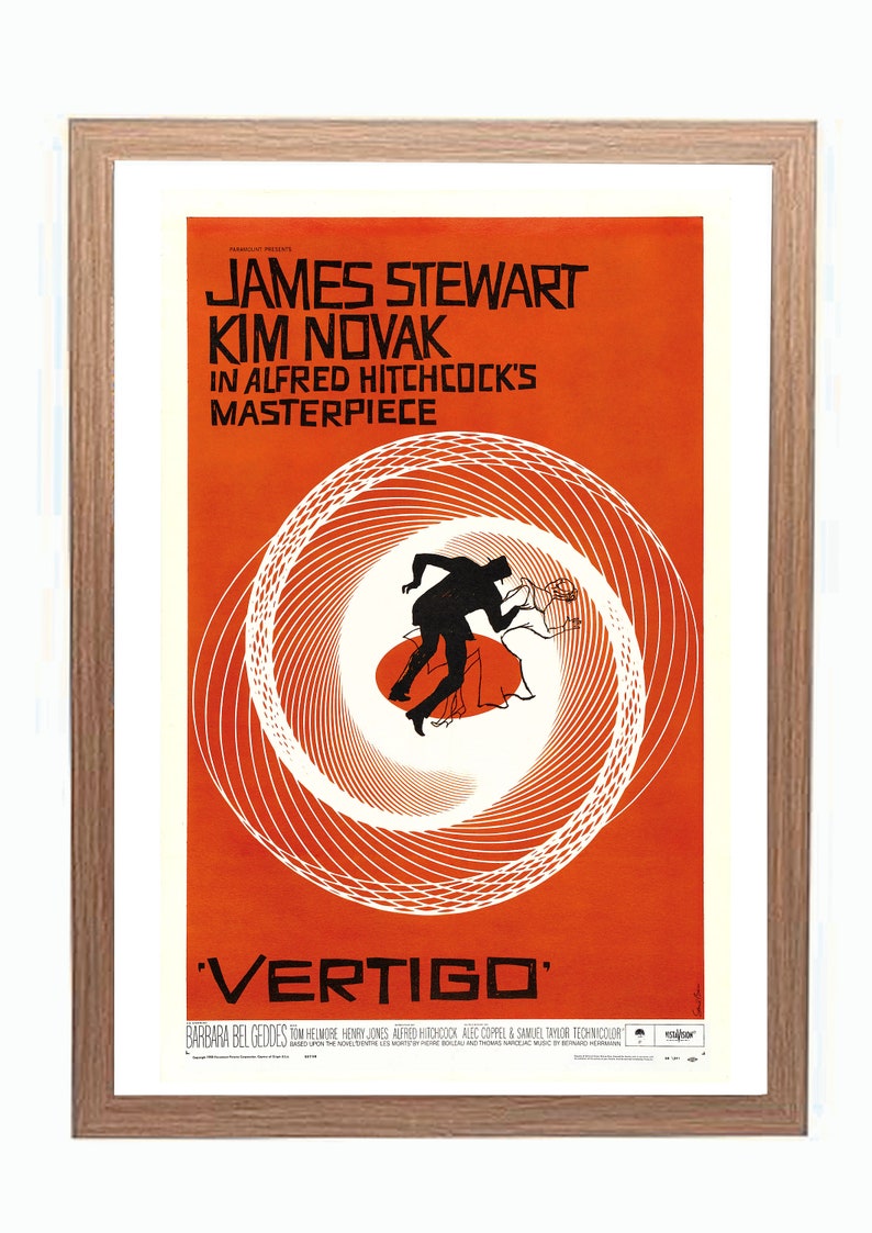 Vertigo Movie Poster. James Stewart. Kim Novak. Alfred Hitchcock. - Etsy