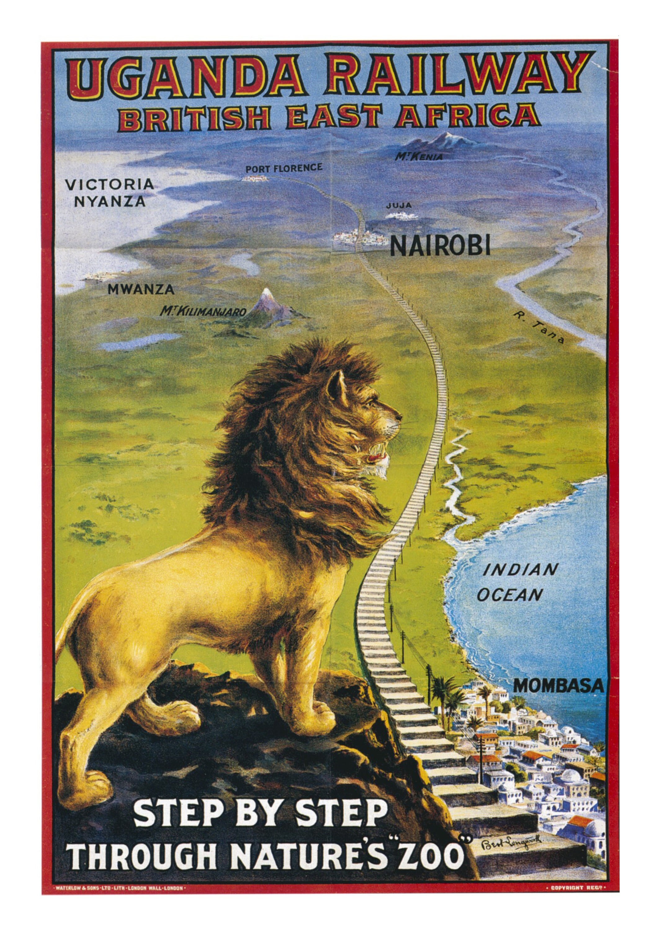 Uganda Railway - British East Africa - Retro Travel Poster - Vintage ...