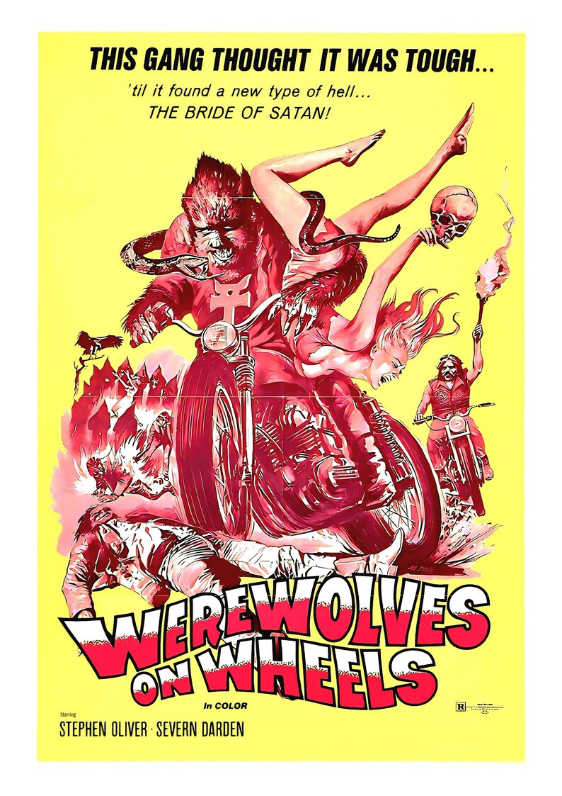 Werewolves on Wheels Vintage B-movie Poster. - Etsy