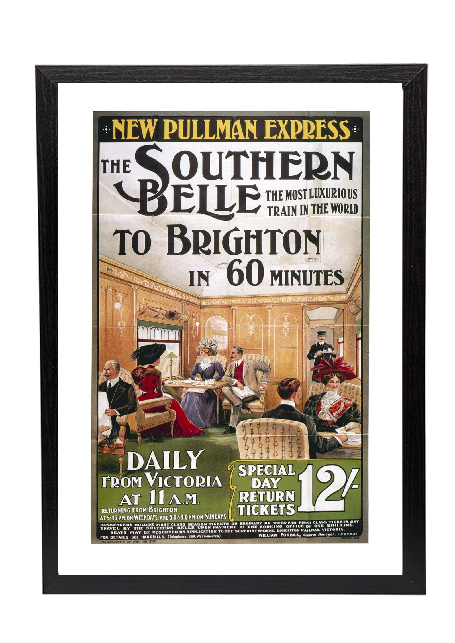 Vintage Travel Poster Print: New Pullman Express, the Southern Belle - Etsy