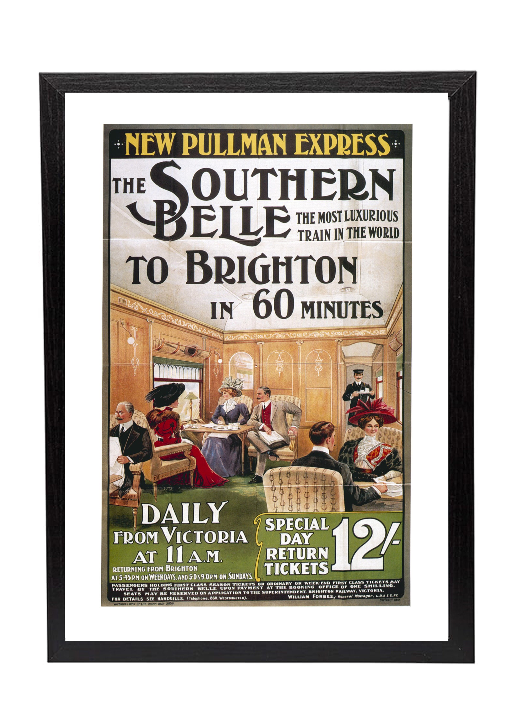 Vintage Travel Poster Print: New Pullman Express, the Southern Belle - Etsy