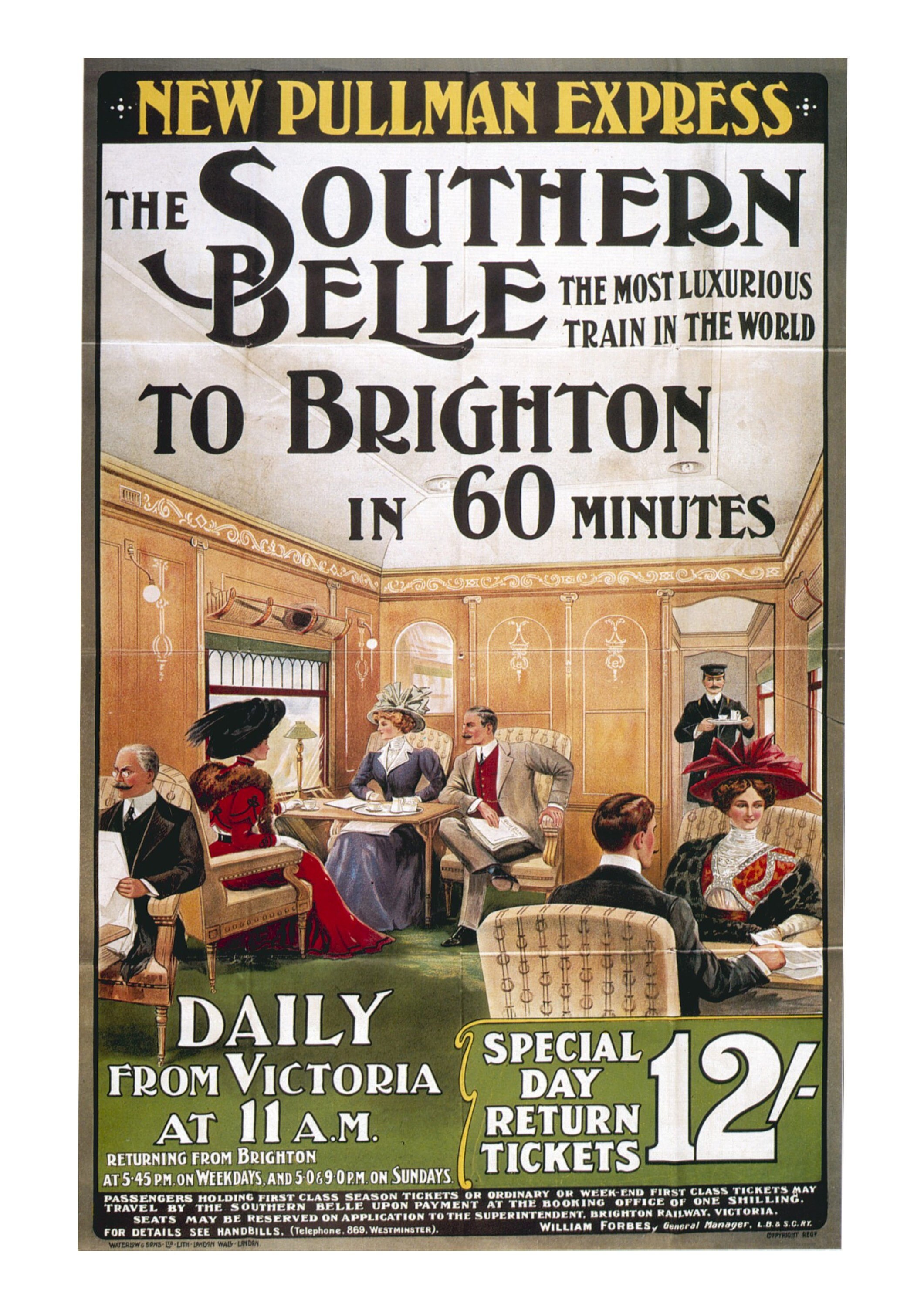 Vintage Travel Poster Print: New Pullman Express, the Southern Belle - Etsy