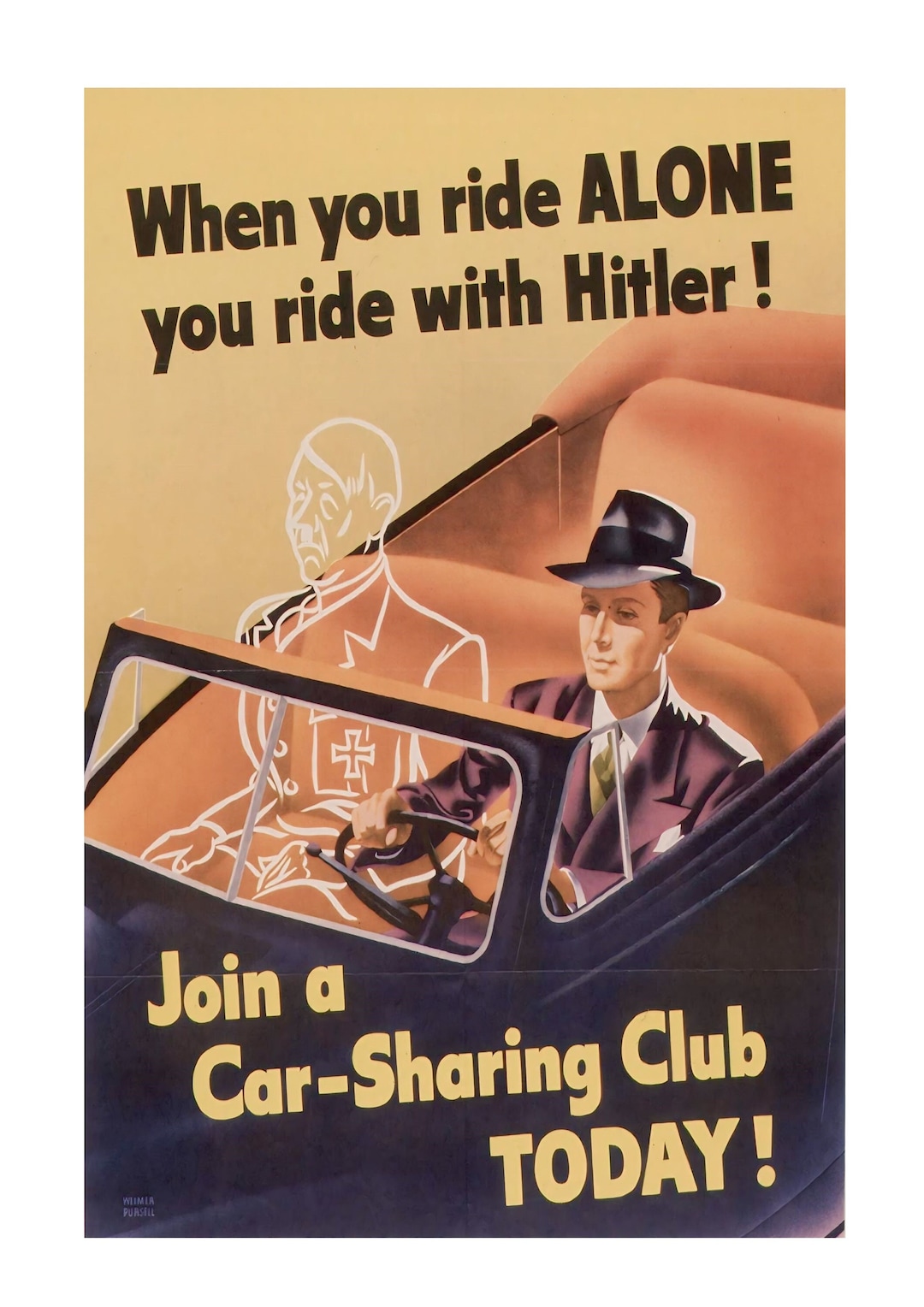 When You Ride Alone, You Ride With Hitler. Propaganda Poster - Etsy