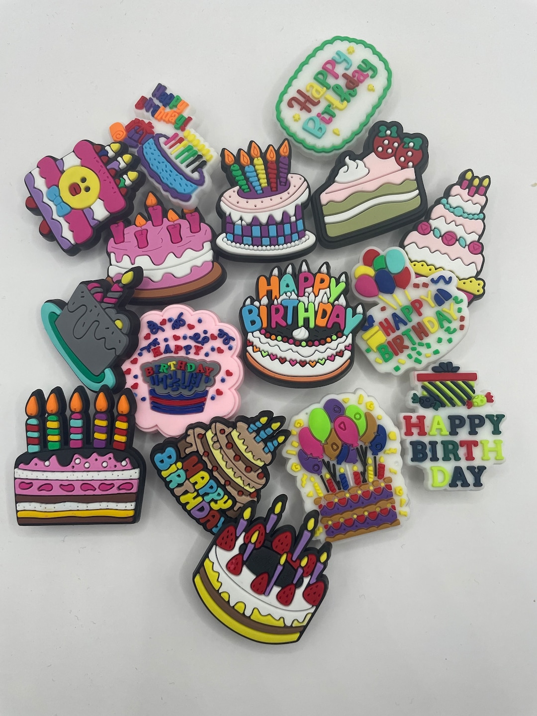 Happy Birthday Shoe Clog Clip Charm Pin Party Cake Candle for Him Her ...