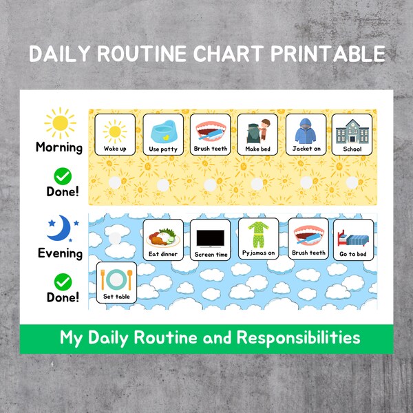 Morning Chore Chart - Etsy