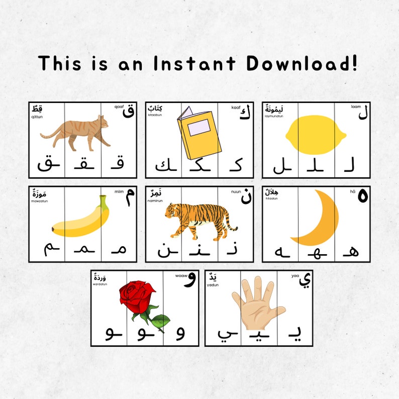 Arabic Alphabets Flash Cards, Joining Alphabets, Beginning Middle End ...