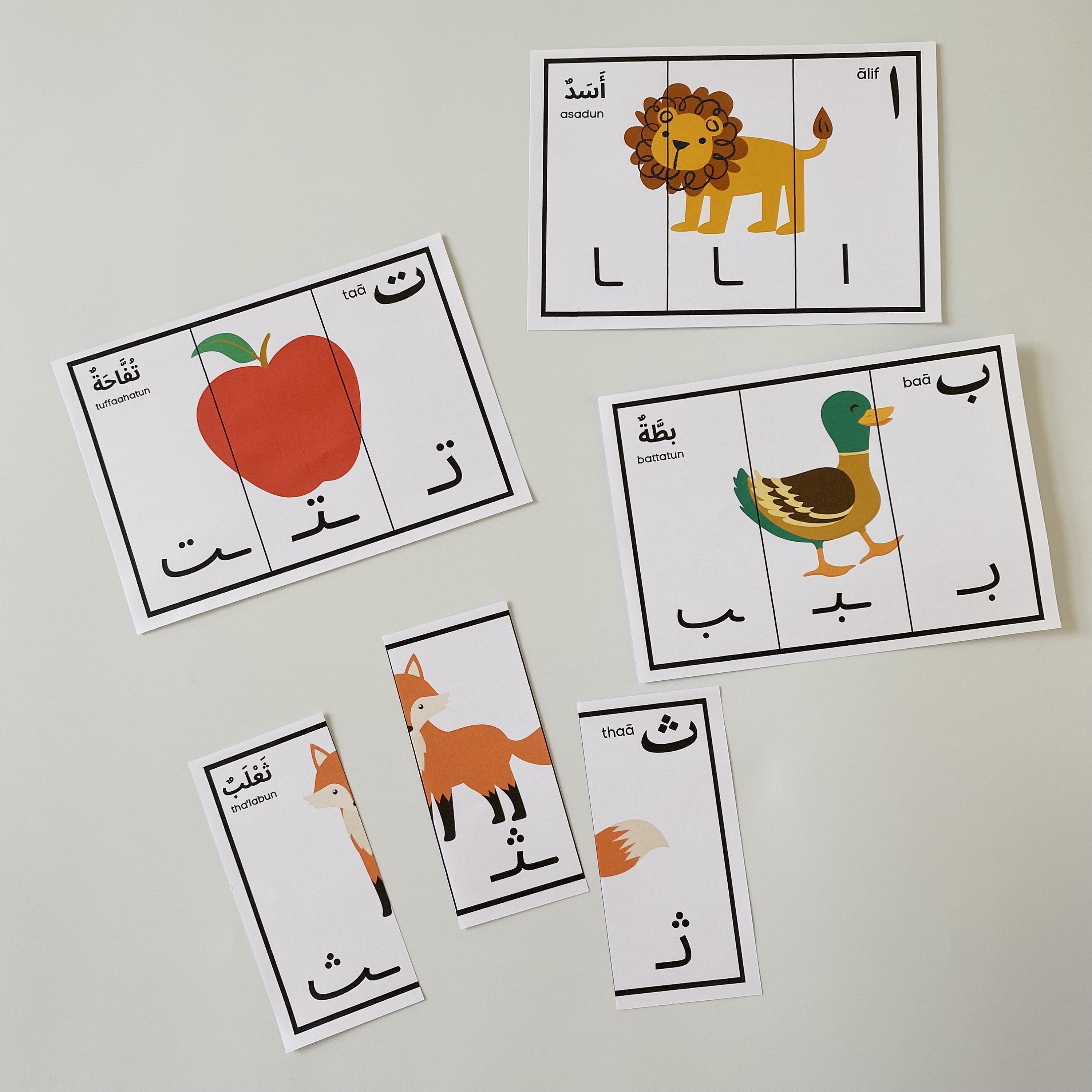 Arabic Alphabets Flash Cards, Joining Alphabets, Beginning Middle End ...