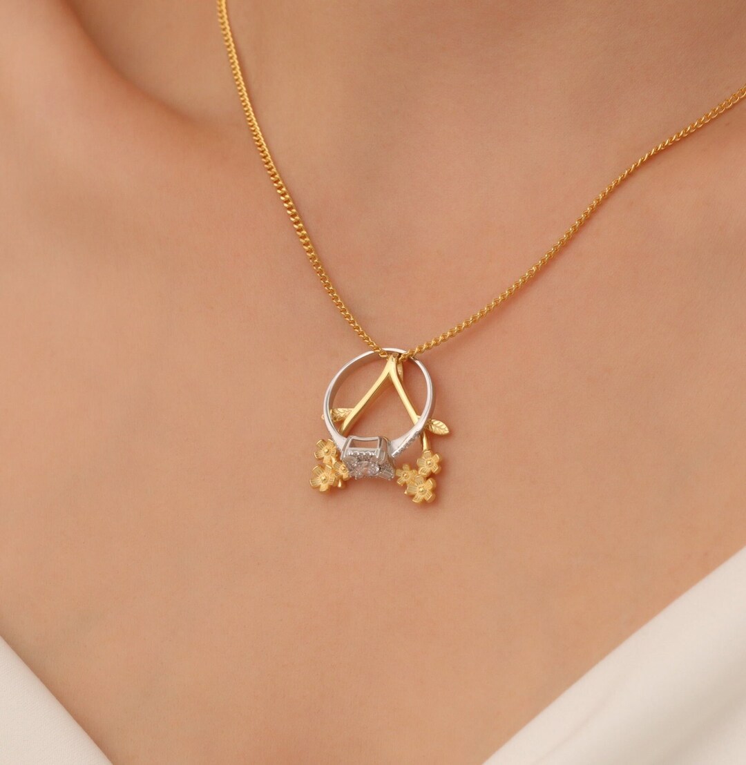 Ring Holder Necklace, Flower Branch Ring Holder, Gift for Nurse, Gift ...