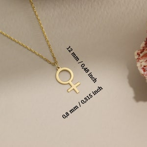 Sterling Silver Gender Symbol Necklace: Feminist Venus Sign - Etsy
