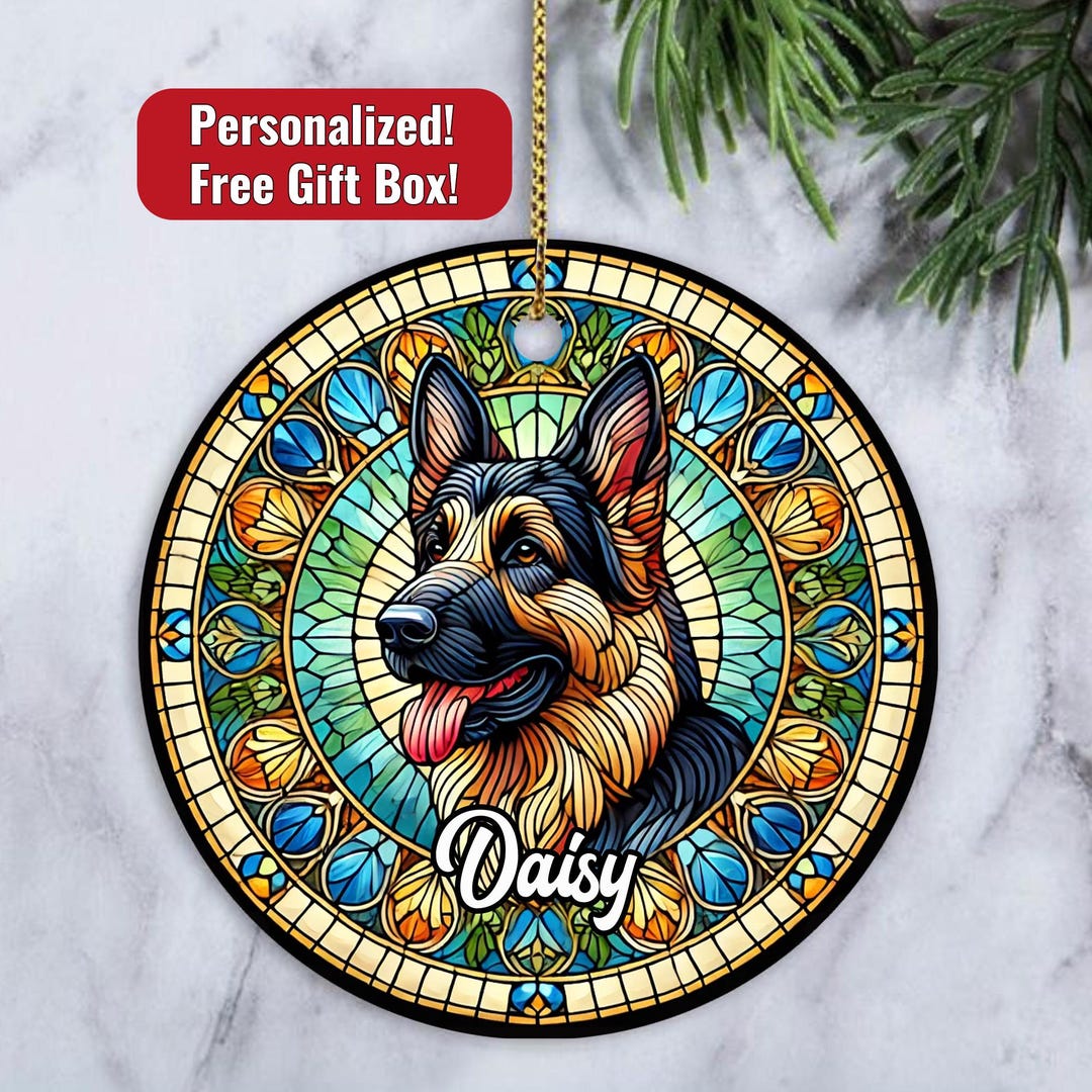 Custom German Shepherd Ornament, Personalized GSD Ornament, Dog ...