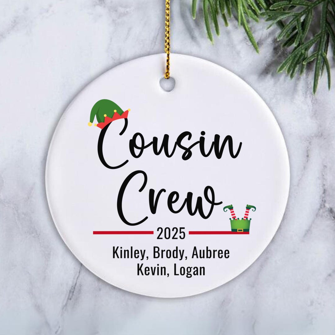 Personalized Cousin Crew Ornament, Family Christmas Ornament, Custom ...