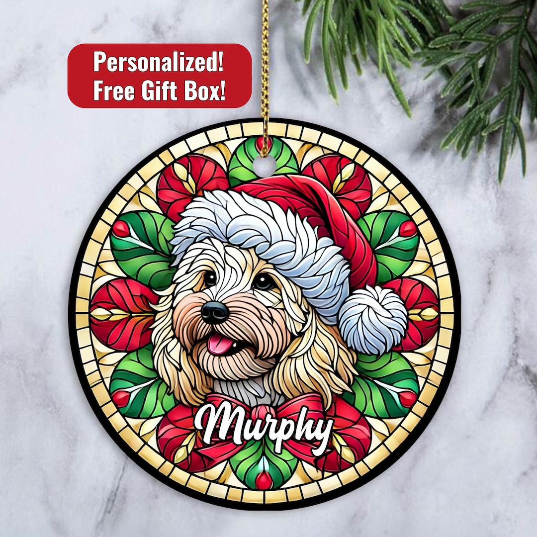 Custom Cavapoo Ornament, Personalized Cavipoo Keepsake, Dog Christmas ...