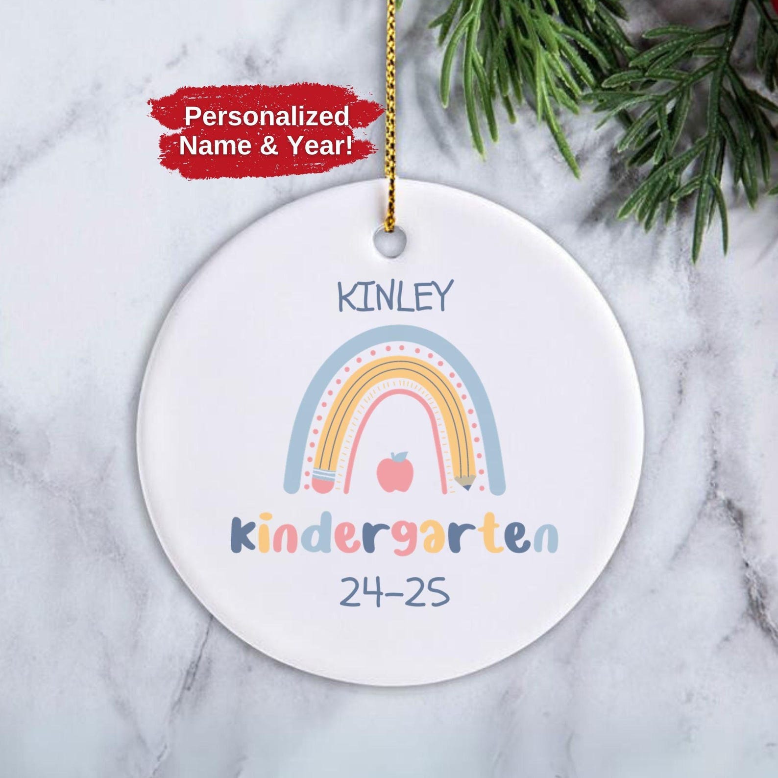 Kindergarten Ornament Custom Kindergarten Ornament Gift Christmas ...