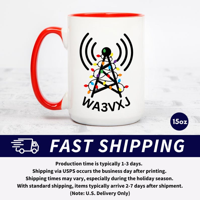 Custom HAM Radio Call Sign Gift, Christmas Amateur Radio Mug, Ham Radio ...