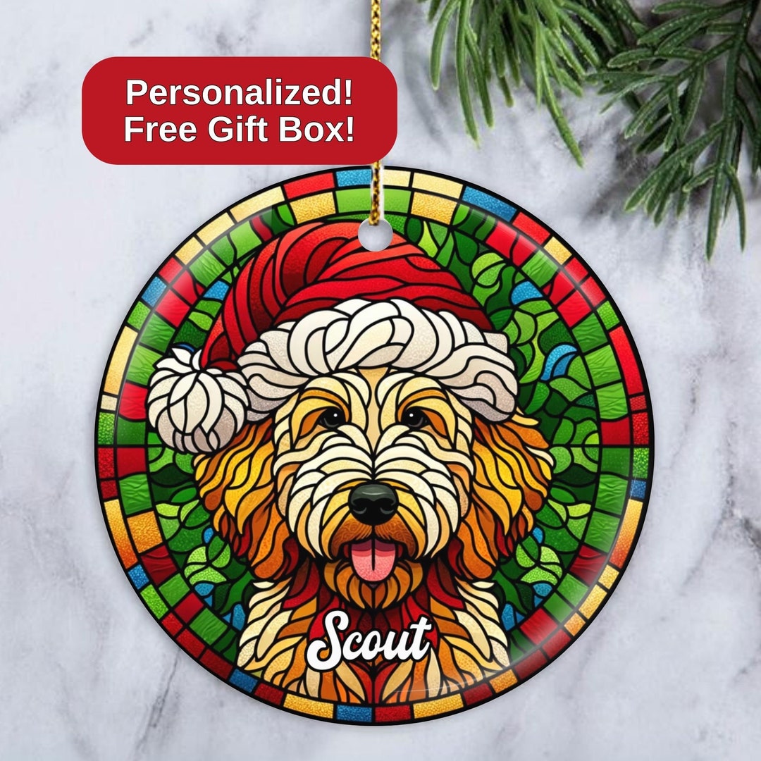 Custom Golden Doodle Ornament, Personalized Goldendoodle Ornament, Dog ...