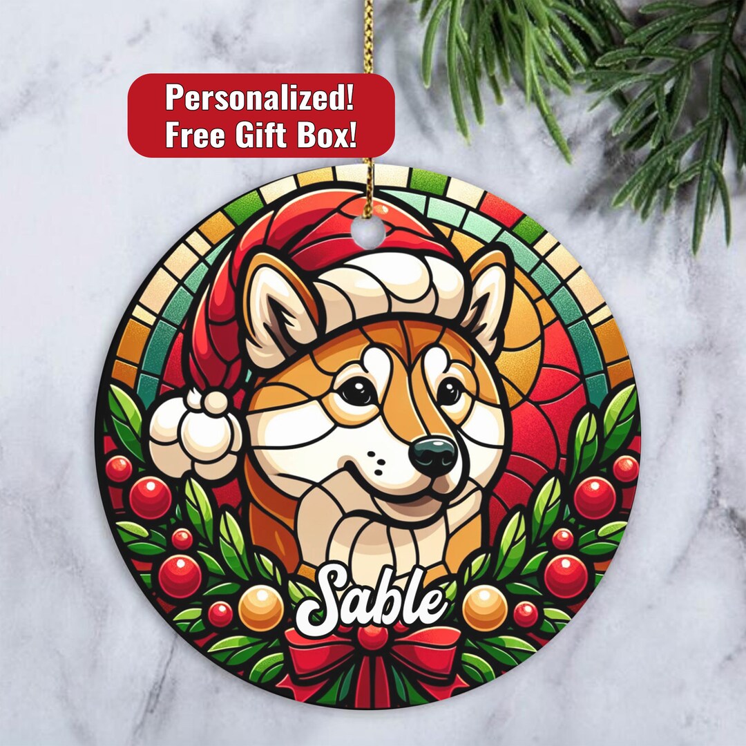 Custom Shiba Inu Ornament, Personalized Shiba Dog Ornament, Dog ...